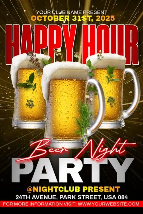 Happy Hour Beer Night Template | PosterMyWall