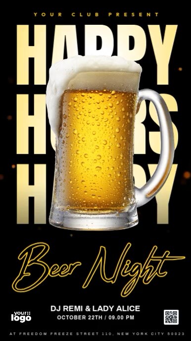 Happy Hour Beer Night Template | PosterMyWall