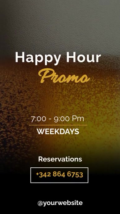 Plantilla de Happy Hour Beer Promo Instagram Story | PosterMyWall