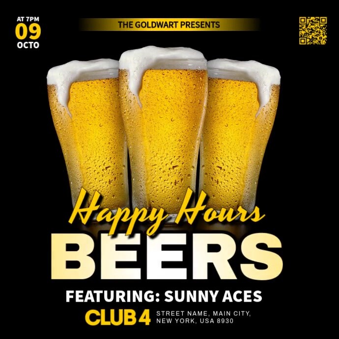 Happy Hour Beers Template | PosterMyWall