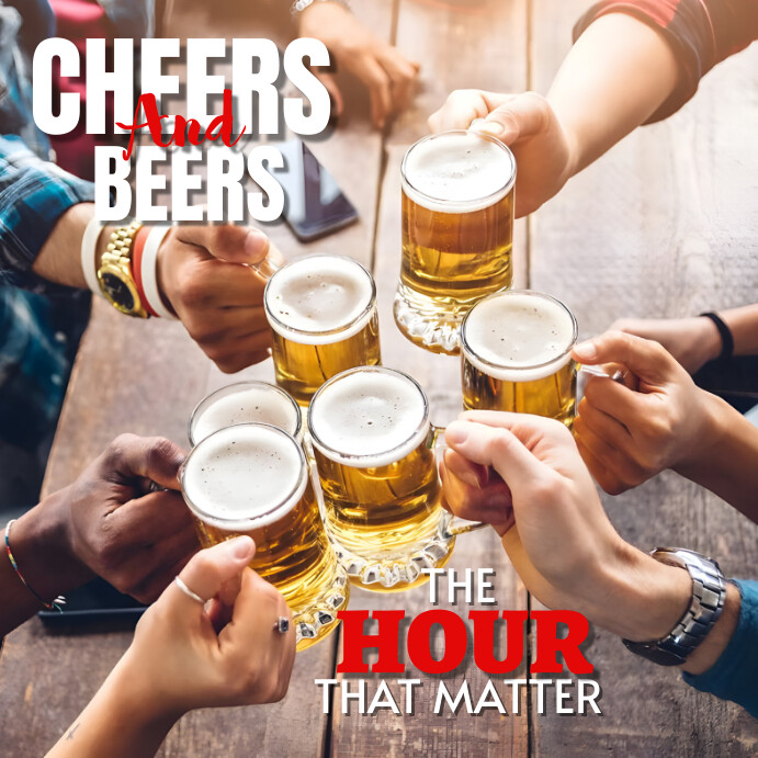 Plantilla de Happy Hour Beers Weekend Winery and Bar | PosterMyWall