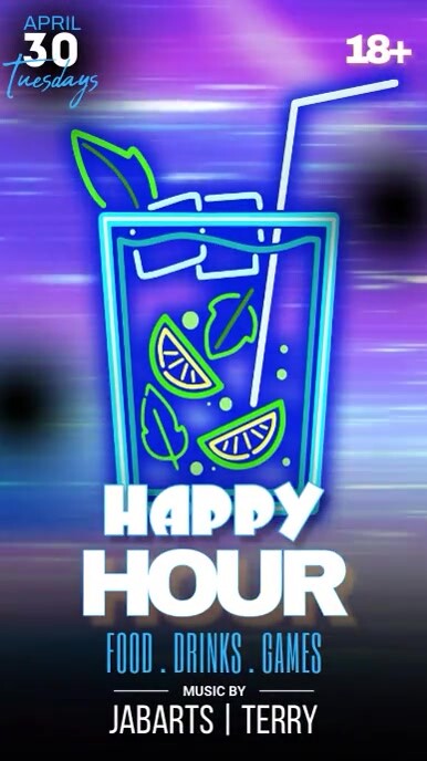 Copy of Happy Hour Blue Lemonade | PosterMyWall
