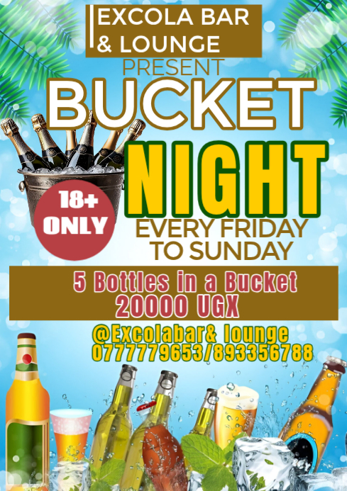 Happy Hour Bucket Offer Poster Template | PosterMyWall