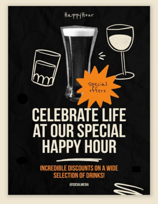 Happy hour celebration poster template | PosterMyWall