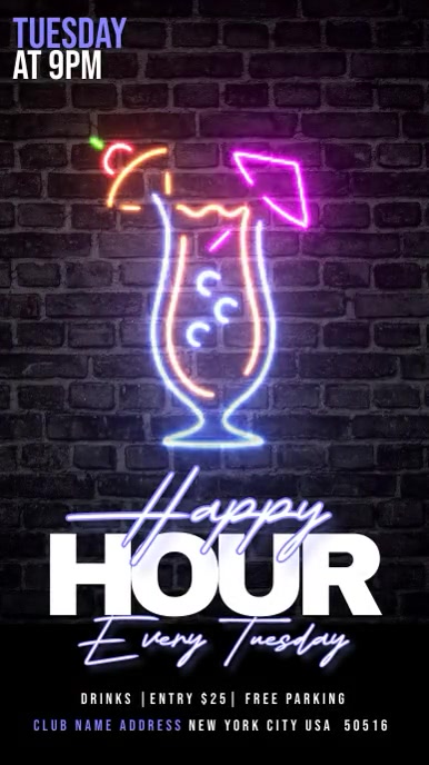 Happy Hour Club Template | PosterMyWall