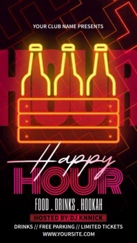 bar happy hour ad instagram story video psd Template | PosterMyWall