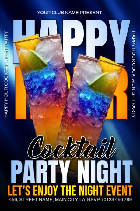 Happy Hour Cocktail Template | PosterMyWall