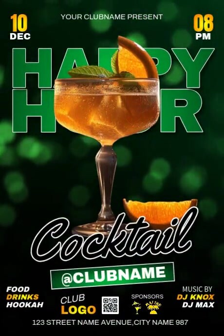 Happy Hour Cocktail Template | PosterMyWall