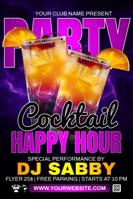 Happy Hour Cocktail Party Template | PosterMyWall