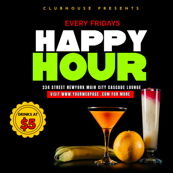 happy hour Template | PosterMyWall