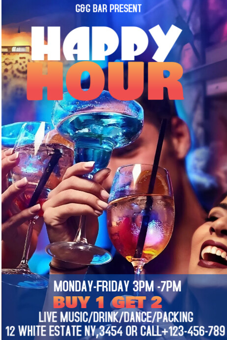 Happy hour Template | PosterMyWall