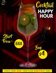 happy hour bar flyer template | PosterMyWall