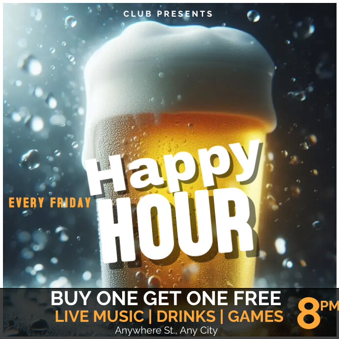 Plantilla de Happy Hour | PosterMyWall
