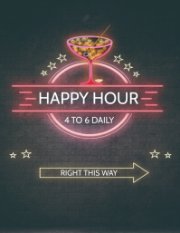 Bar Pub or Restaurant Happy Hour Flyer Ad Template | PosterMyWall