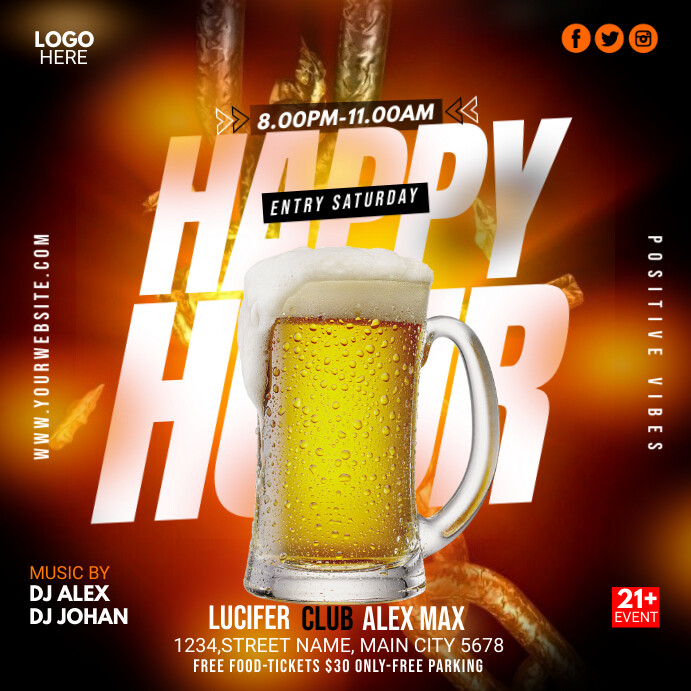 happy hour Template | PosterMyWall
