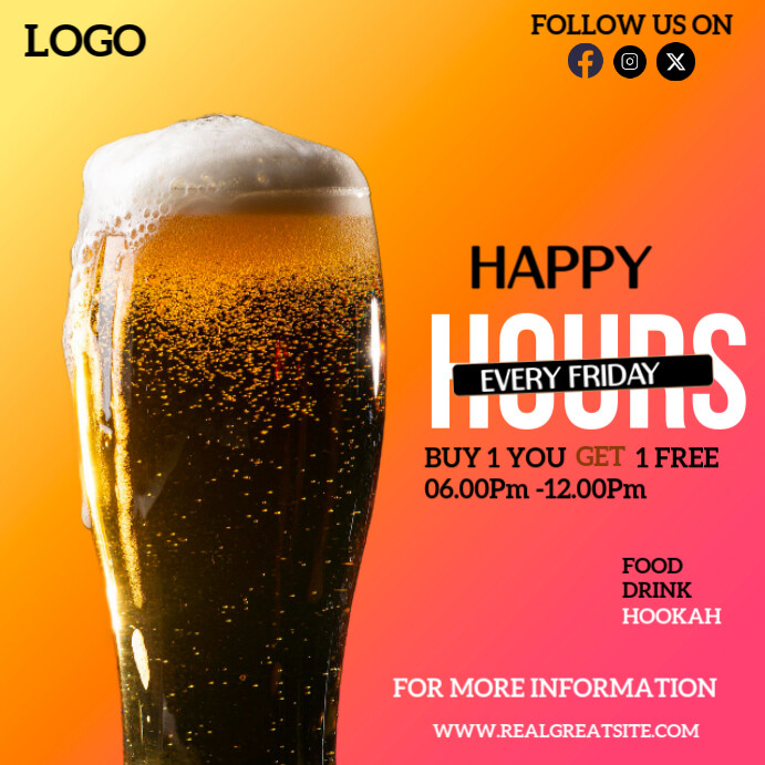 Happy Hour design Template | PosterMyWall