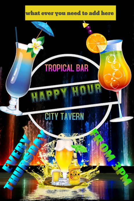 HAPPY HOUR Template | PosterMyWall