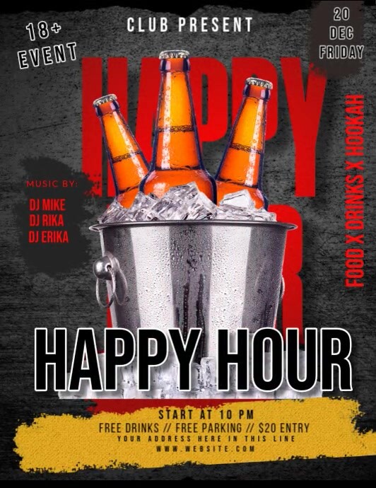 Happy Hour Drinks Template | PosterMyWall