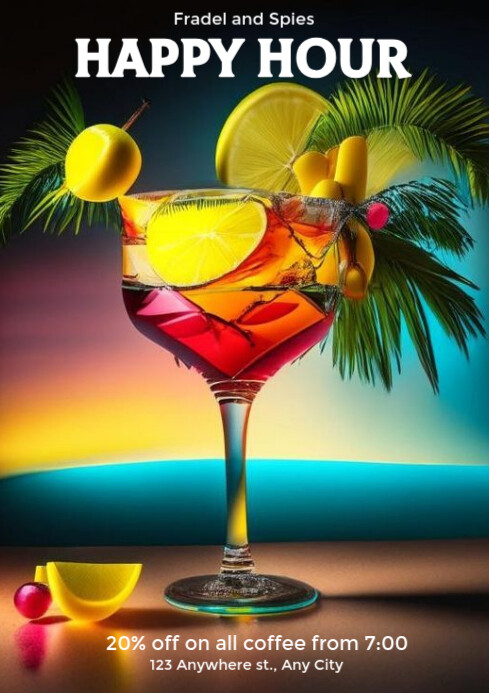 happy hour flyer Template | PosterMyWall