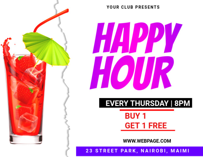happy hour flyers Template | PosterMyWall