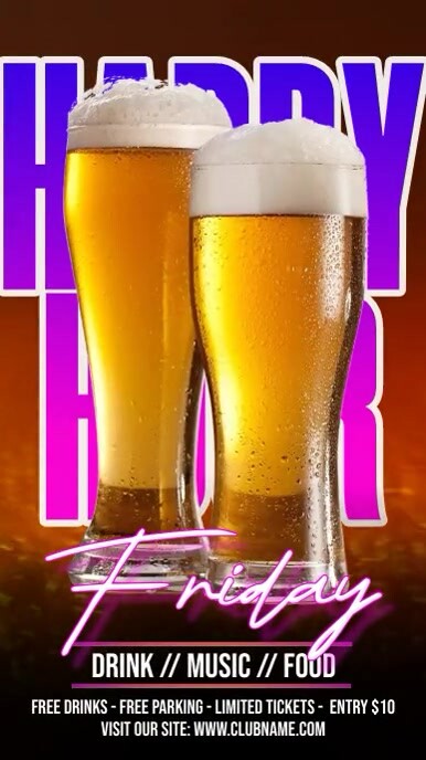 Happy Hour Friday Template | PosterMyWall