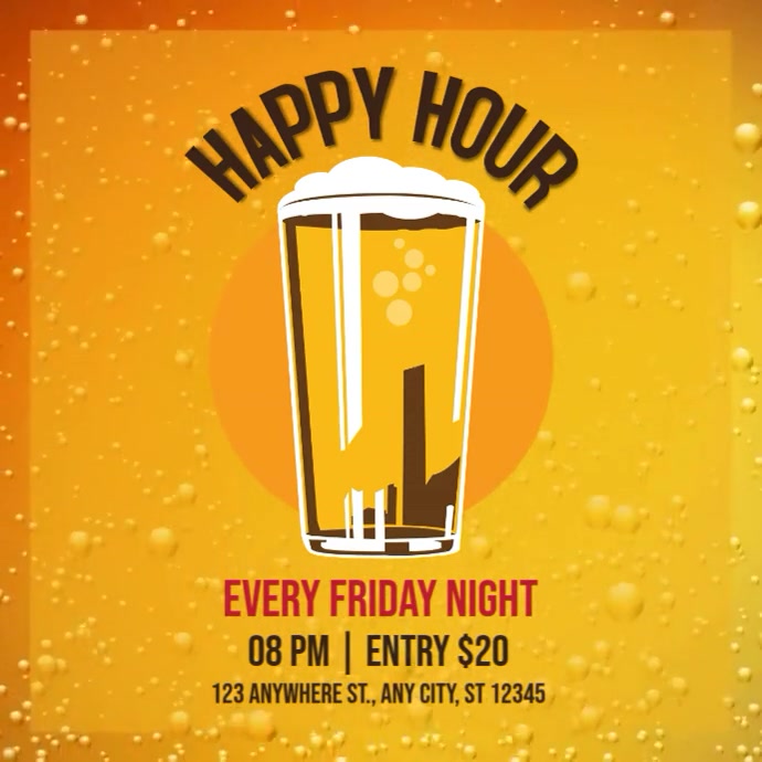 Plantilla de Happy Hour Friday Night | PosterMyWall