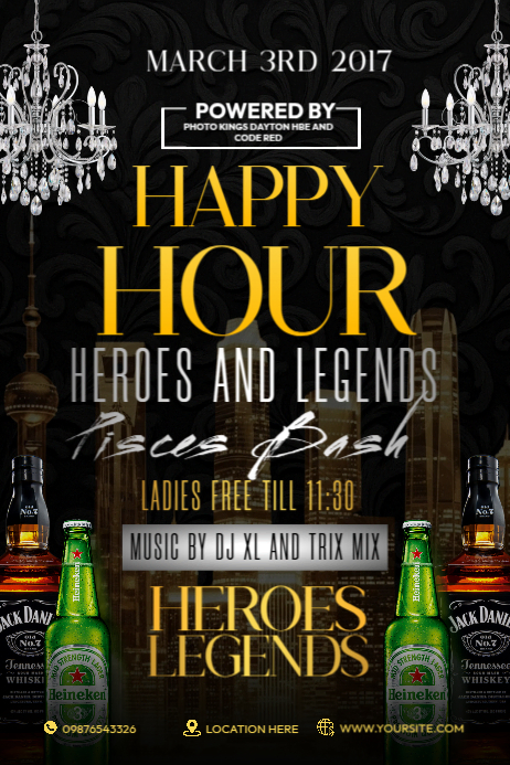 Happy Hour Heroes Night Template | PosterMyWall