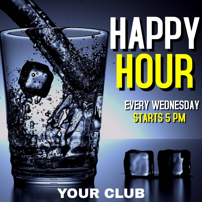Happy hour instagram advertisement Template | PosterMyWall