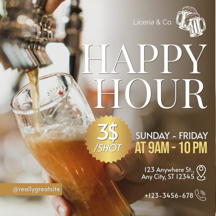 Copy of Happy Hour Instagram Post | PosterMyWall