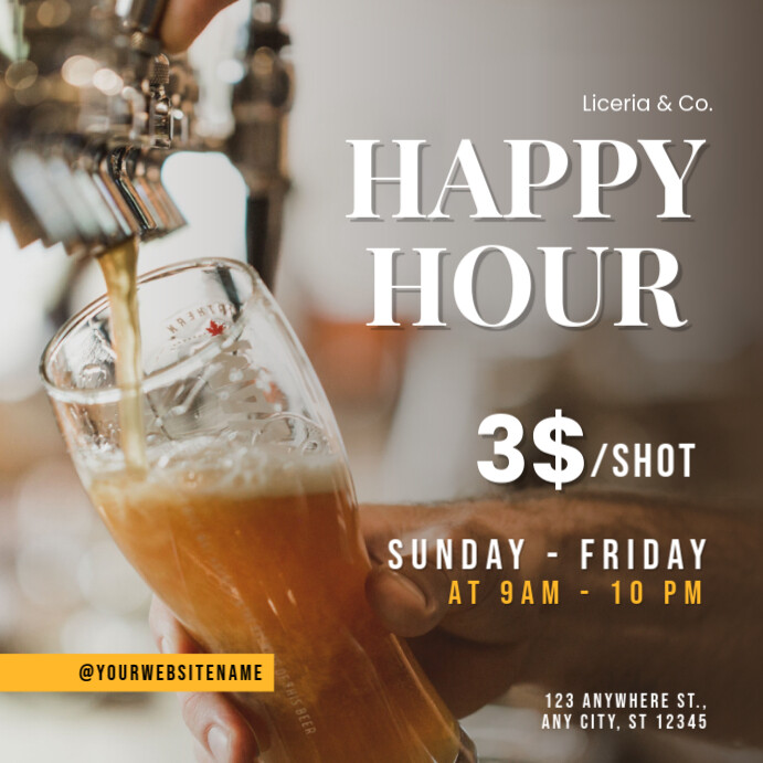 Copy of Happy Hour Instagram Post | PosterMyWall