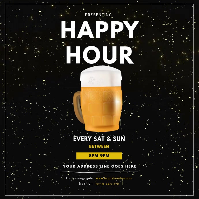 Happy Hour Instagram Video Template | PosterMyWall