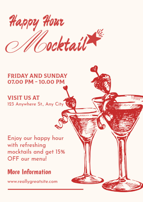 Copy of Happy Hour Mocktail | PosterMyWall