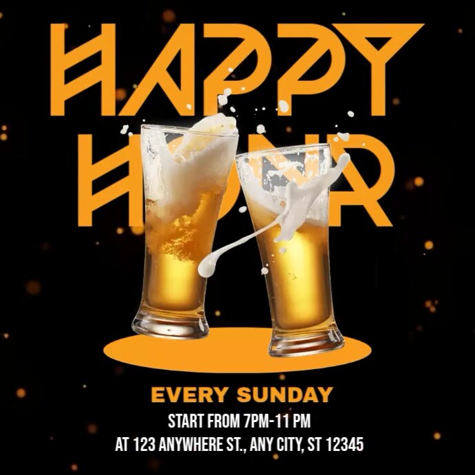 Happy Hour Night Party Template | PosterMyWall