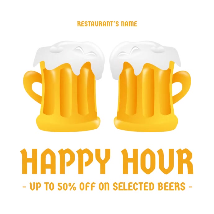 Happy Hour Offer Bar Instagram Video Ad Template | PosterMyWall