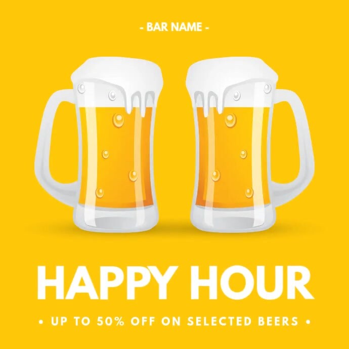 Happy Hour Offer Bar Instagram Video Ad Template | PosterMyWall