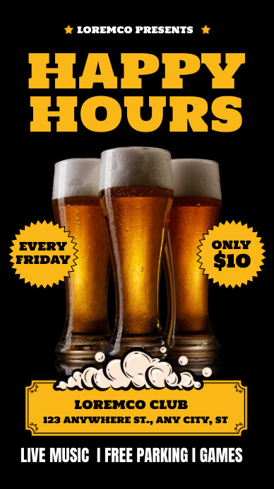 Happy Hour Party Ads Template | PosterMyWall