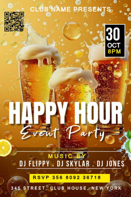 Happy hour party Template | PosterMyWall