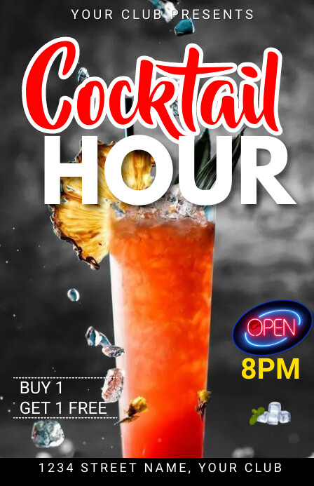 happy hour party Template | PosterMyWall