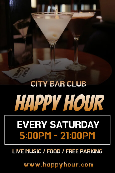 Happy Hour Poster Template | PosterMyWall