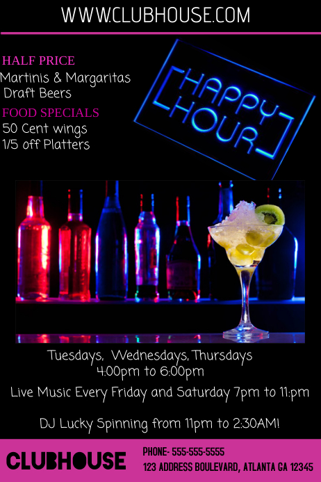 HAPPY HOUR Template | PosterMyWall