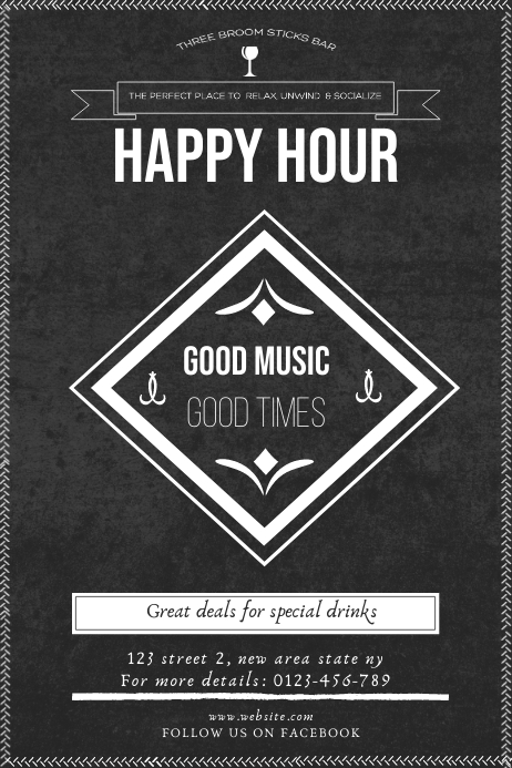 Happy Hour Poster Template | PosterMyWall