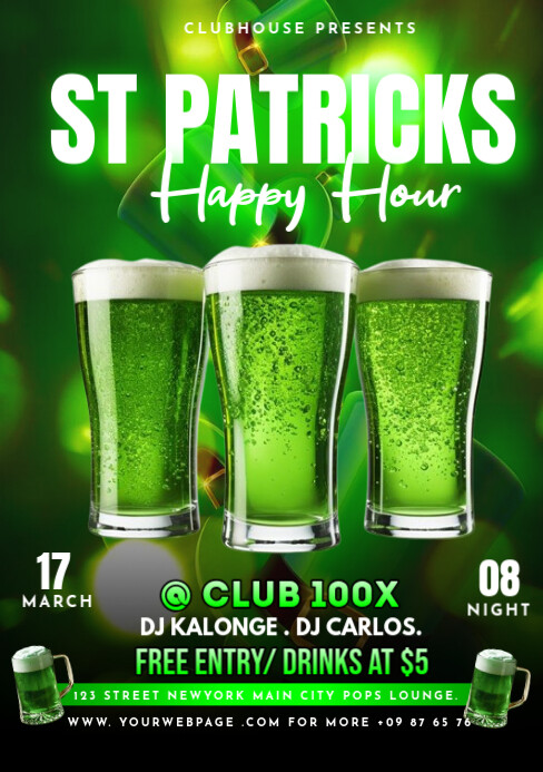 happy hour posters Template | PosterMyWall
