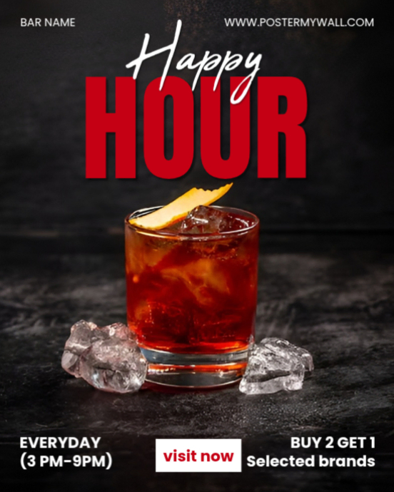 Happy Hour Promotion Instagram Portrait Template | PosterMyWall