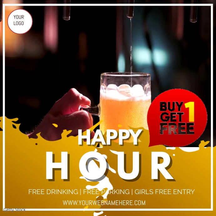 Plantilla de Happy Hour Template | PosterMyWall