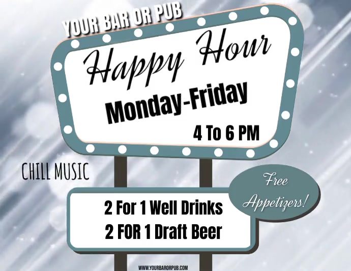 HAPPY HOUR VIDEO Template | PosterMyWall