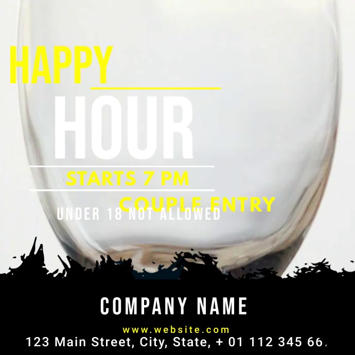 Plantilla de Happy Hour Video Flyer | PosterMyWall