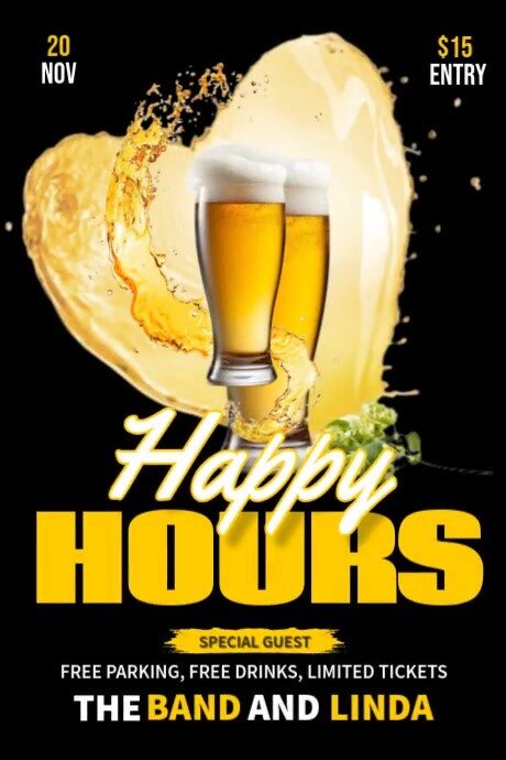 Plantilla de Happy Hours Ads | PosterMyWall