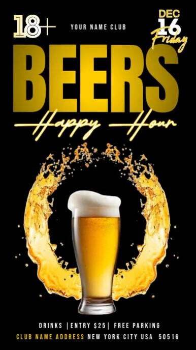 Copy of Happy Hours Beer | PosterMyWall