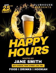 Happy Hours Beer All Night Template | PosterMyWall