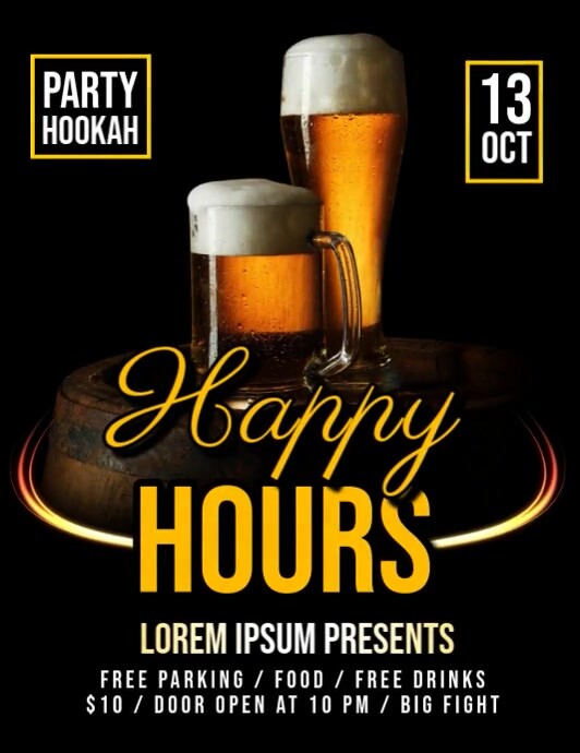 Plantilla de Happy Hours Beer | PosterMyWall